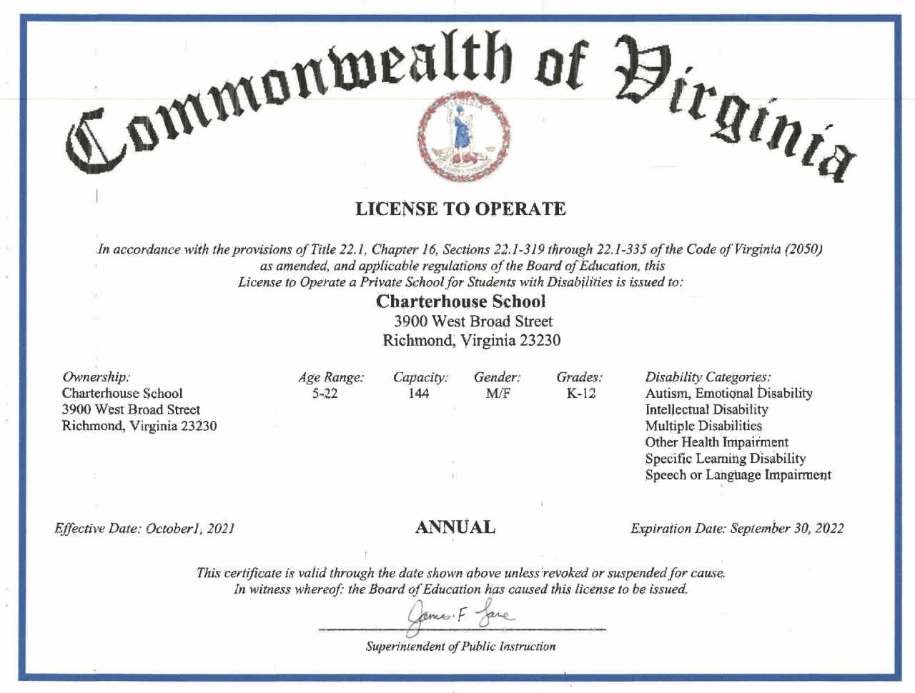 Licensure - UMFS | Virginia Foster Care | Residential Treatment ...